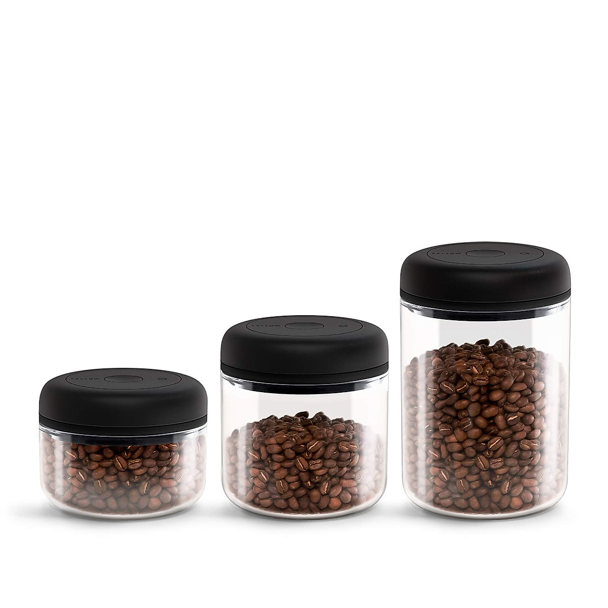 Fellow Atmos Vacuum Coffee Canister & Food Storage Container - 1.2 Liter Canister holds up to 16 oz of Coffee Beans - Airtight Food Storage Containers - Coffee Containers - 1.2 Liter - Clear Glass