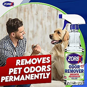 ZORBX Unscented Odor Eliminator for Strong Odor - Used in Hospitals & Healthcare Facilities | Advanced Trusted Formula, Fast-Acting Odor Remover Spray for Dog, Cat, House & Carpet (16 Oz.)
