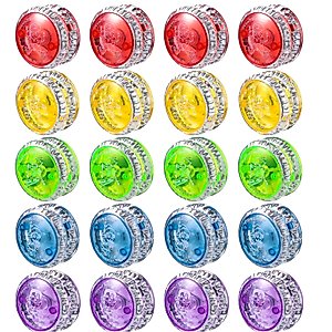 Sumind 40 Pieces Light up Yo Yo Ball Bulk, LED Responsive Ball Colorful Plastic Light up Party Favors for Kids Birthday Classroom Bag Fillers Carnival Prizes