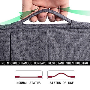 V Voova Laptop Sleeve Carrying Case 15.6 16 Inch, Slim Computer Cover Bag Compatible with MacBook Pro 15/16, Dell xps 15, 15-16 Inch HP Dell Asus Acer Laptop, Grey