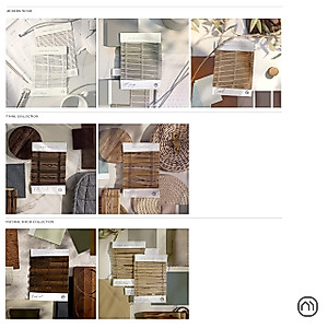 MOOD Custom Bamboo Shades | Rustic | Cordless Bamboo Roman Shades for Windows and Doors (Natural Woven) | Rustic Walnut (Great Privacy) | Custom Size