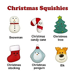 QINGQIU 6 Pack Christmas Bubble Bath Bombs with Christmas Squishy Toys Inside for Kids Girls Boys Women Christmas Stocking Stuffers Gifts