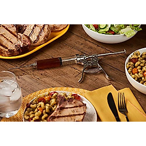 J&B Goods Professional Automatic BBQ Meat Marinade Injector Gun Kit with Case, 2 oz Large Capacity Barrel and 4 Commercial Grade Marinade Needles.