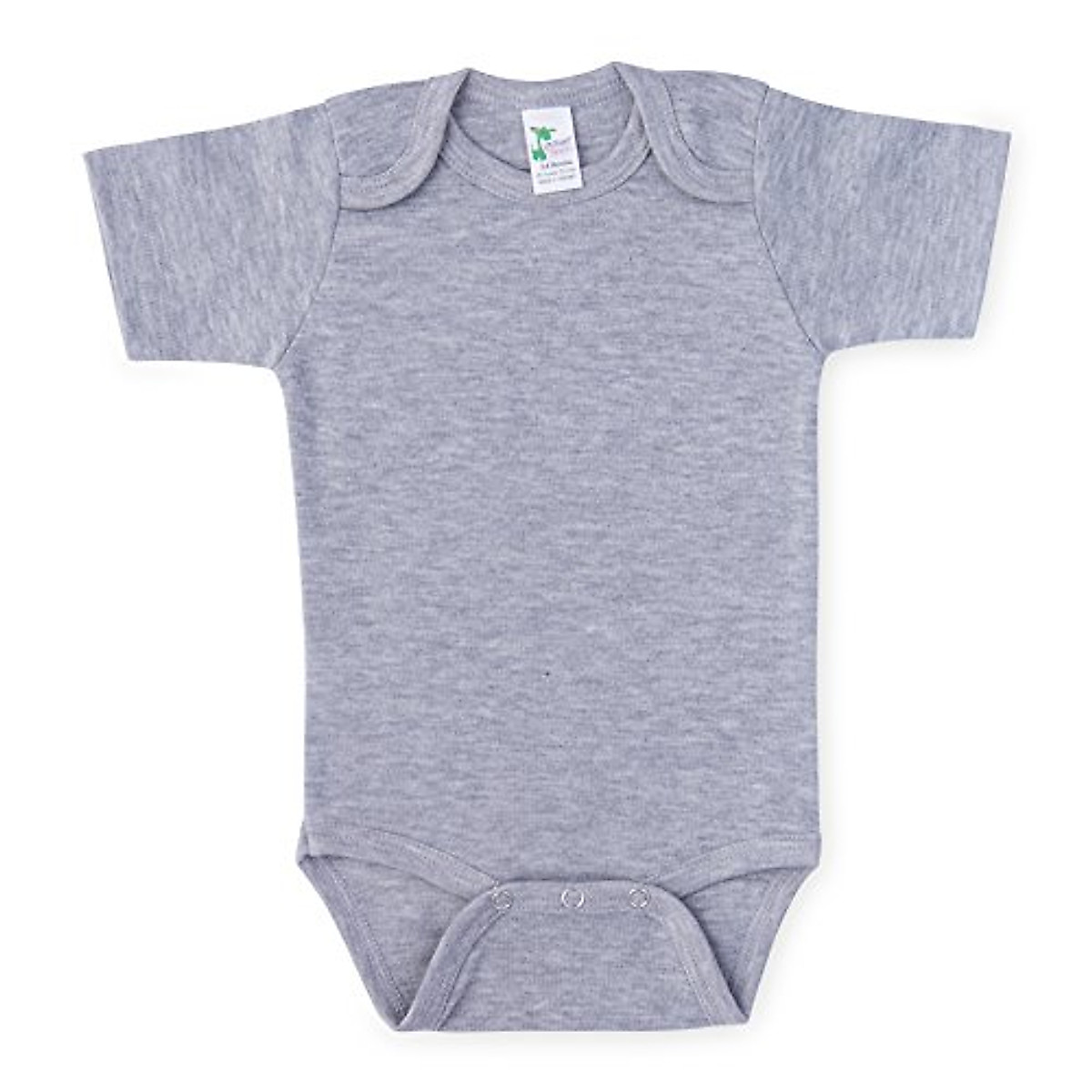 Laughing Giraffe Baby Blank Short Sleeve Unisex Onesie Bodysuit (3-6 Months, Heather Gray)