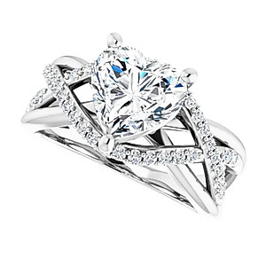 Handmade 10K Gold 2 CT Heart Cut VVS1 Colorless Moissanite Engagement Rings for Women Bridal Set Moissanite Wedding Rings for Gifts (White Gold, 9)