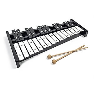 Professional Wooden Soprano Full Size Glockenspiel Xylophone with 27 Metal Keys for Adults & Kids - Includes 2 Wooden Beaters