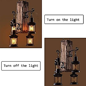 RAUGAJ Lámpara de Araña de 4 Luces Lámpara Colgante de Metal de Personalidad Retro E27 Lámpara Colgante de Barra de Loft Industrial, Altura Lámpara Colgante Vintage Ajustable para la Sala de Estar Caf