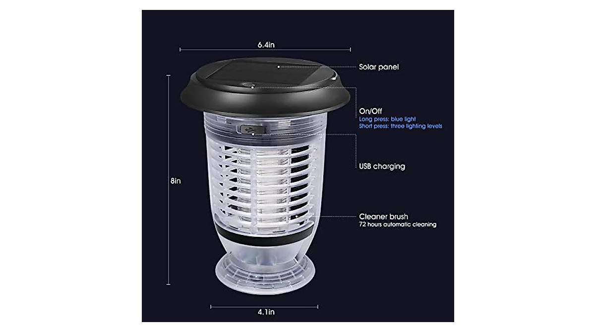 AiMoxa Self-Cleaning Solar Bug Zapper Outdoor, Automatic On/Off ...