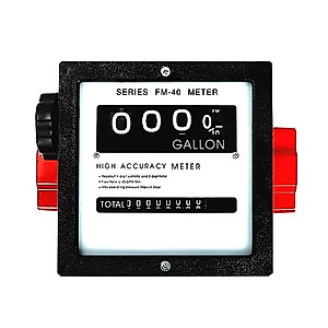 EASYBERG 1 1/2" (1.5 inch) Aluminum Mechanical Fuel Flow Meter, FM-40 Series 4-52 GPM 4 Digital, Used for Fuel Transfer Application