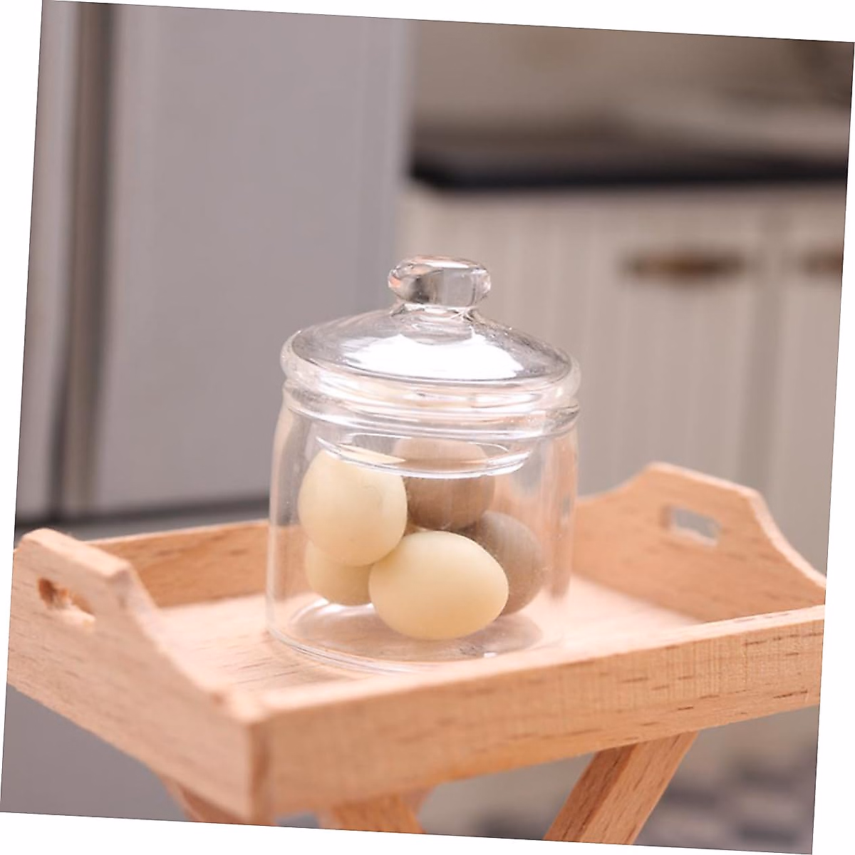 HOOTNEE 2 Pcs Miniature Jar Clear Jars Terrarium Tools Home Goods Home Decor Apothecary Jars Mini Tiny Clear Glass Jars Bottles Doll House Ornaments Mini Glass Jar Adornments Bell Shaped