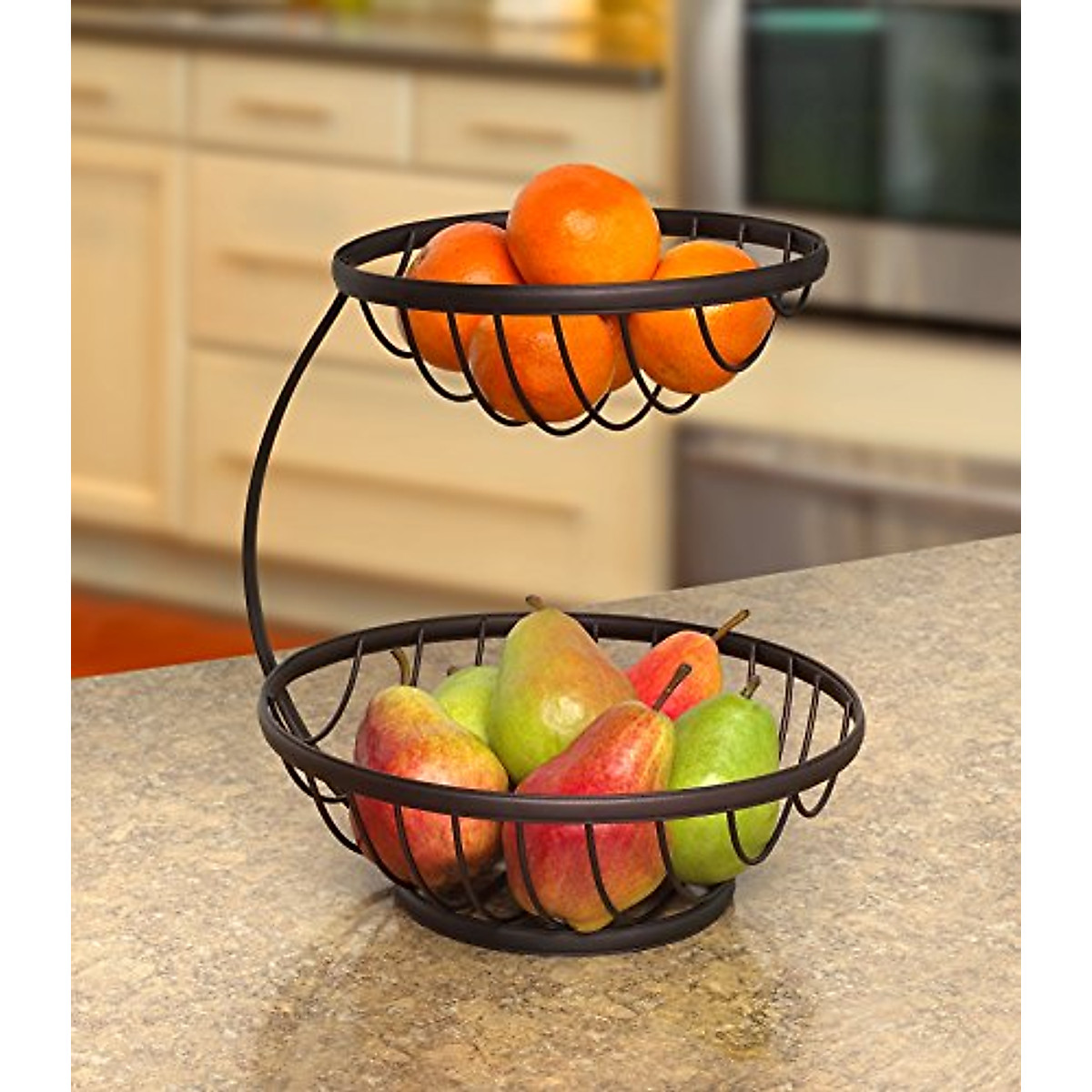 Spectrum Diversified Ashley Arched 2-Tier Server for Storage and Display of Fruit Vegetables Produce and More, Medium, Bronze