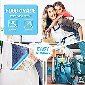 VEHHE 10 Pack Reusable Storage Bags, 2 Reusable Food Freezer Bags + 4 Reusable Sandwich Bags Washable + 4 Snack Bags Extra Thick Silicone Free Lunch Bags For Marinate Food Vegetable Meat Fruit