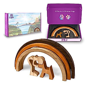 Capti Rainbow Bridge Dog Memorial Gifts, Cat Memorial Gifts - I'll Meet You at The Rainbow Bridge - Pet Loss Gifts, Bereavement, Sympathy Keepsake Dog Mom, Dog Dad for Loss of Pet (Dog and Mom)