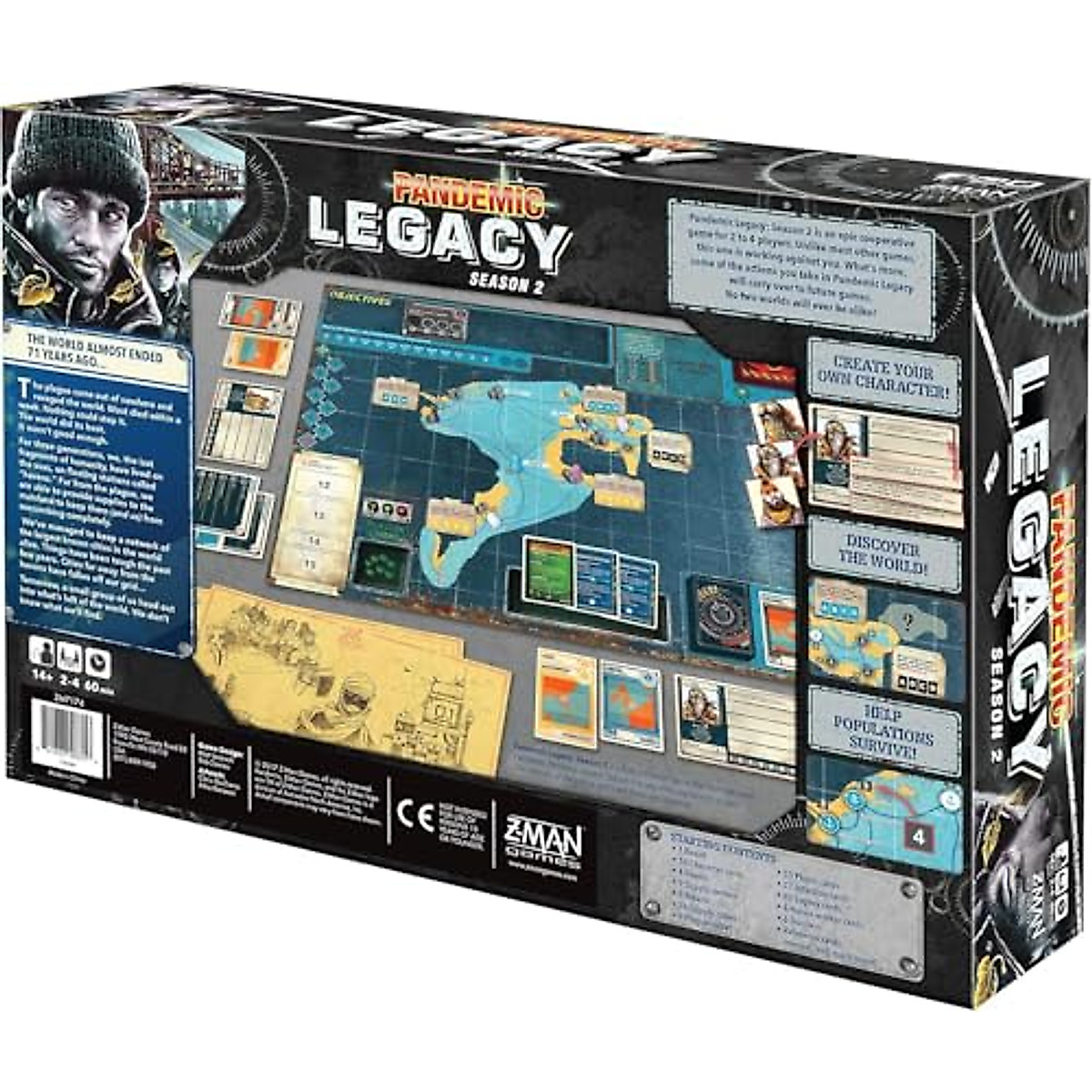 Pandemic Legacy Season 2 Board Game (Black) - Fight to Save Humanity from Plague! Cooperative Strategy Game for Kids and Adults, Ages 13+, 2-4 Players, 60 Minute Playtime, Made by Z-Man Games