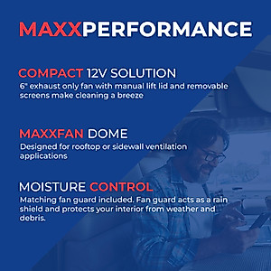 Maxx Air 00-03810B Fan Dome, 6" Fan, Black