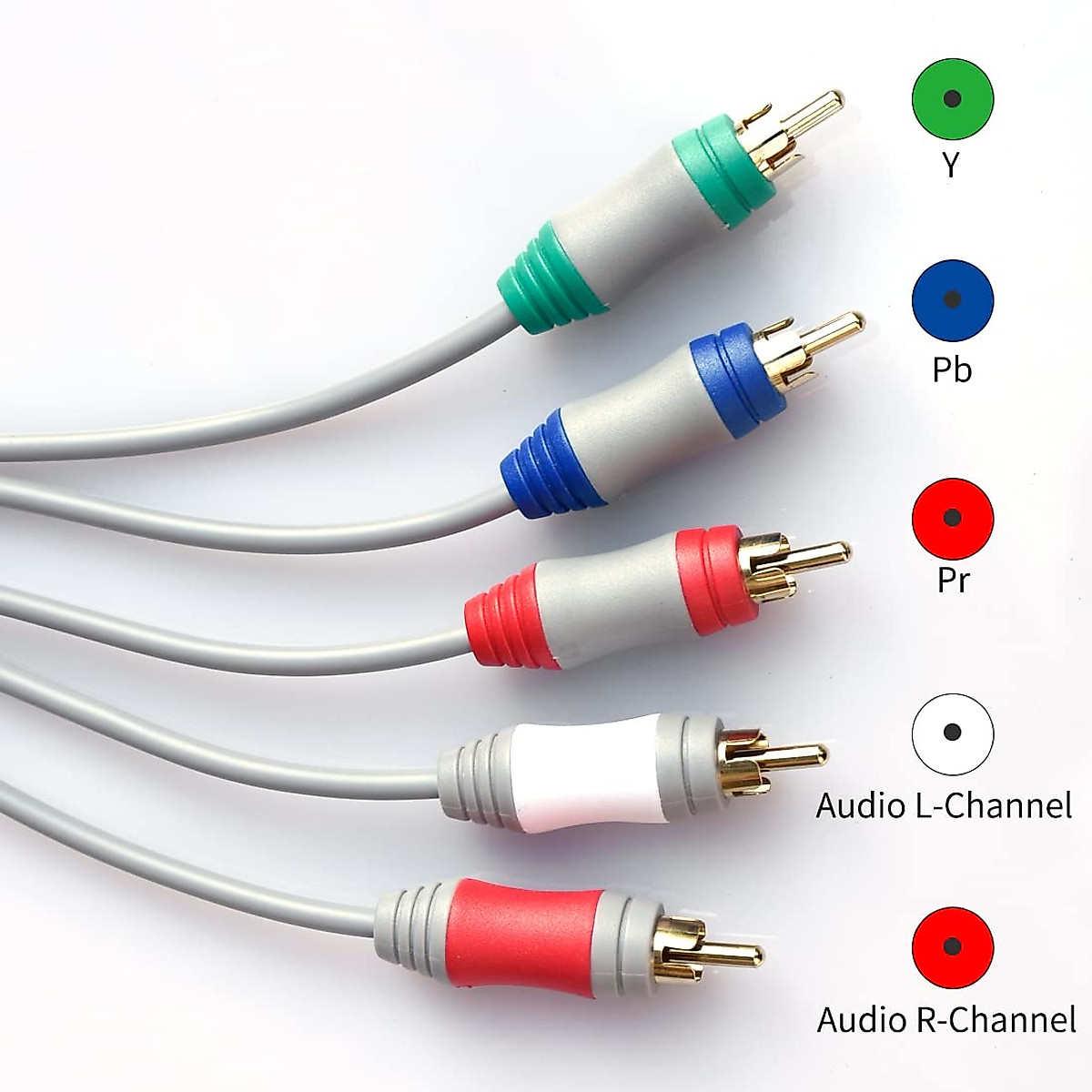 Bealuffe Component Cable for Wii for Wii U Multi Out 5RCA 480P HD Audio Video Cable 6 Feet