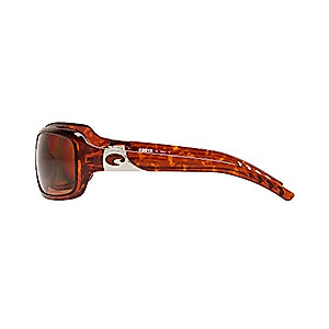 Costa Del Mar Womens Isabela Rectangular Sunglasses, Tortoise/Copper Polarized-580P, 64 mm