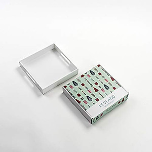 KEVLANG White Sturdy Acrylic Tray with Handles-8x8 Inch- Countertop Organizer Tray for Kitchen,Bathroom,Office- Storage Box for Cosmetics, Jewelry,Toiletries,Toy,Gadgets