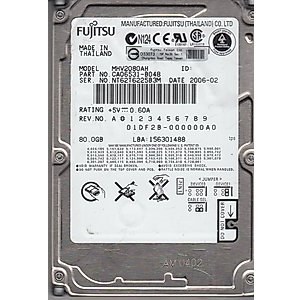 Fujitsu MHV2080AH 80GB UDMA/100 5400RPM 8MB 2.5" IDE Hard Drive