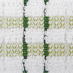 Ritz Royale Collection 100% Combed Terry Cotton, Highly Absorbent, Oversized Kitchen Towel Set, 28" x 18", 2-Pack, Checked, Cactus Green