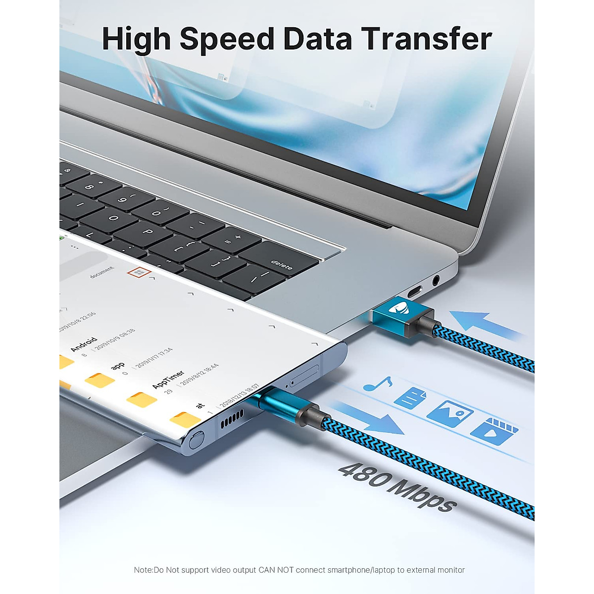 Aioneus USB A to Type C Charger Cable 10ft 3Pack, Long USB C Fast Charging Cord Braided for Samsung Galaxy S22 S21 S20 S10 S9 A03s A12 A13 A20 A21 A32 A42 A50 A51 A53 A71 S10e A10e, Moto G7 G6, LG