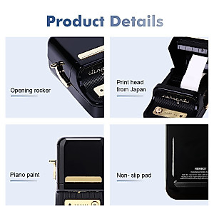 2 Inch Label Printer B21 with 230 Labels, Bluetooth Thermal Labels Maker Small Business Sticker Printers, Suits for All Purpose Labels Barcode Price Text, Compatible with iOS & Android (Black)