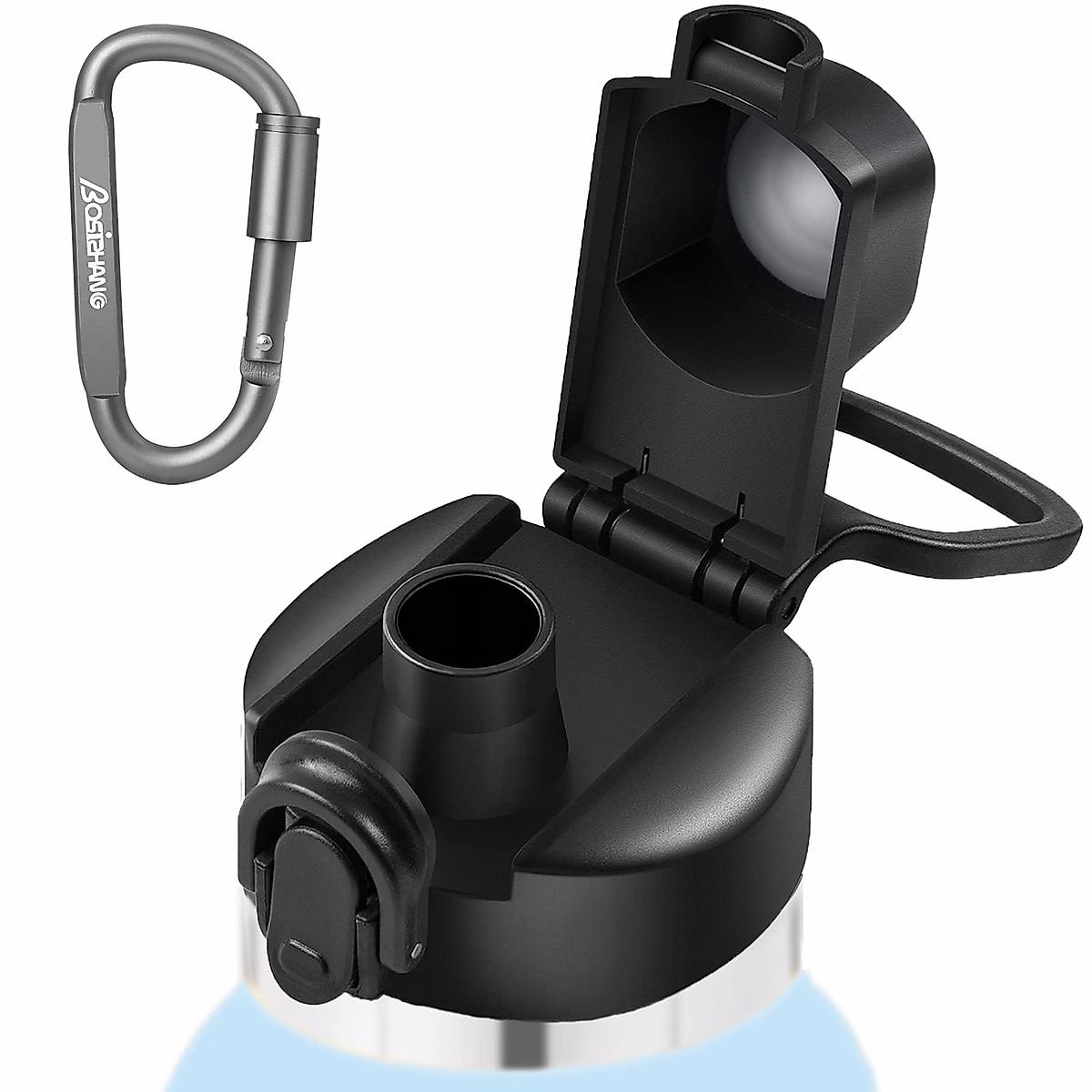 Bosizhang Water Bottle Lid Replacement for Wide Mouth, Auto Spout and Button Lock, Compatible with Hydro Flask, Bubba, Tal, Contigo, Nalgene, Iron Flask, Takeya and Other Brand