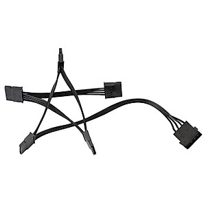 GELRHONR IDE to SATA Power Splitter Cable,LP4 4Pin IDE to 5 x15 Pin SATA Power Conversion Line Extension Y-Cable for Hard Disk