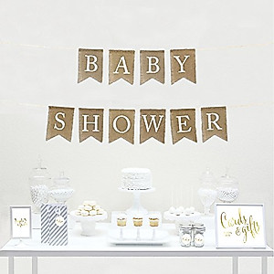 Andaz Press Real Burlap Fabric Pennant Hanging Banner Baby Shower, Pre-Strung, No Assembly Required, 1-Set