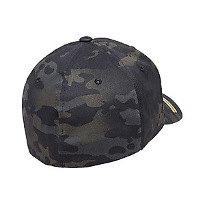 Flexfit Multicam Camo 6 Panel Baseball Cap Officially Licensed Multi-Cam 2 Patterns Black Camo or Green Camo (Large/X-Large, Black Multicam)