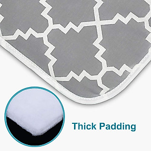 Neccom Ironing Mat with Silicone Pad Heat Resistant Ironing Blanket, Thick Portable Travel Ironing Pad for Table Top, Washer and Dryer, Cotton Ironing Padding Pack in Drawstring Bag 28"x21.6"