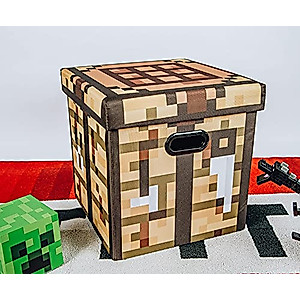 Minecraft Crafting Table Storage Bin Cube Organizer with Lid | 15 Inches