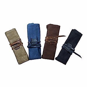 Hide & Drink, Survival Roll Top Pouch, Multipurpose Bag, Lightweight Case, Outdoor Accessories, Classic Traveling & Camping Essentials, Waxed Canvas, Handmade (Honey Bourbon)