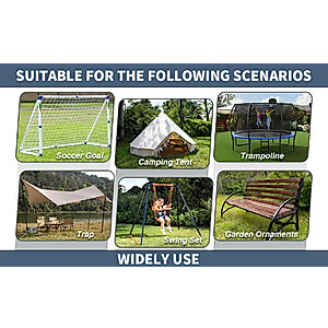 4-Pc Pack Spiral Stakes Heavy Duty Anchor Kit for Trampoline Steel Stakes Anchor Kit for Trampolines, Tents, tarps, Canopies,car Ports,Dog tie Out and etc Bonus Tie Down Straps 4-Pc Pack(Silver)