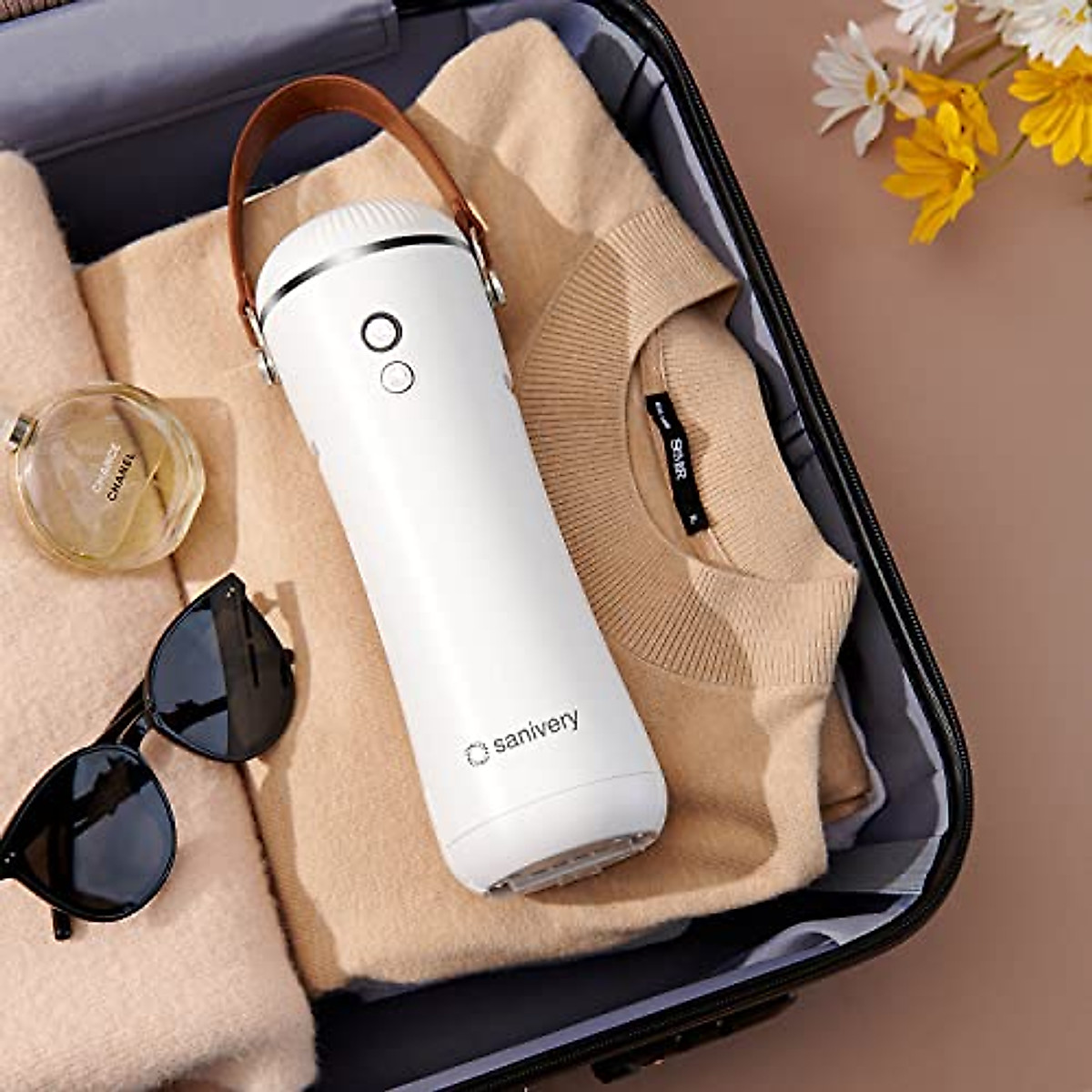 Sanivery Electric Portable Dryer for Clothes - Mini Clothes Dryer with Shoe Drying Attachment, Foldable Drying Rack, Super-Quiet Motor, and UV Light - Compact Travel Dryers for RV and Apartments