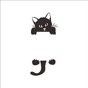 Harlorki Little Black Cat Wall Stickers Light Switch Decor Decals Art Mural Baby Nursery Room Decorations