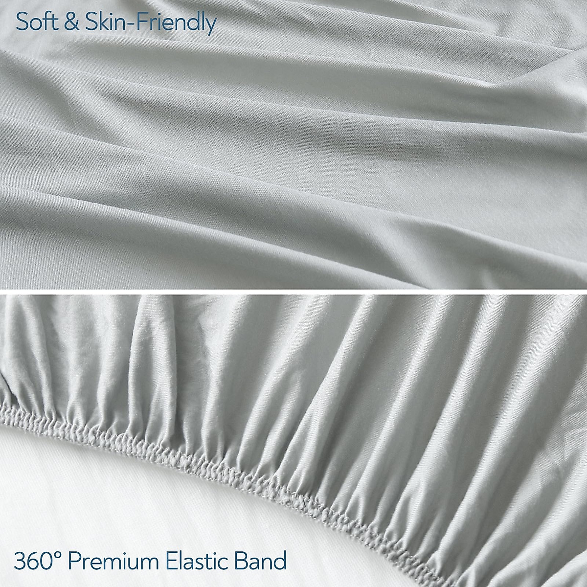 Stretchy Crib Sheets for Boys Girls, 2 Pack Baby Crib Sheets Fitted for Standard Crib and Toddler Bed Mattress 52" x 28", Soft and Breathable Fitted Crib Sheets Neutral, Grey