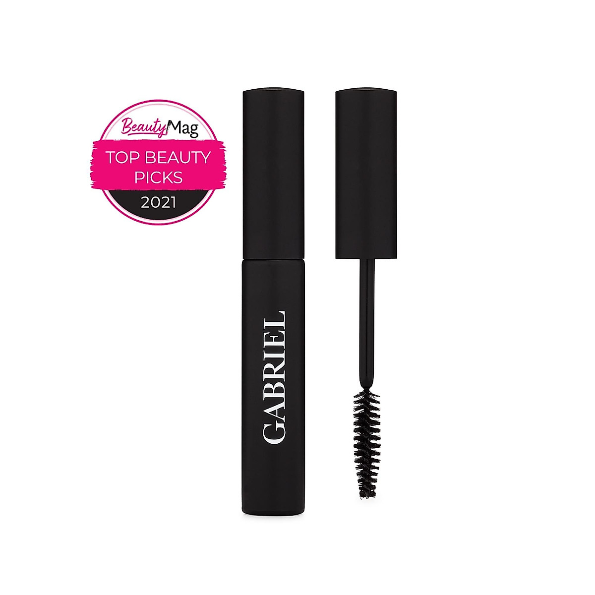 Gabriel Cosmetics Mascara (Black), Natural, Paraben Free, Vegan, Gluten free, Cruelty free, No GMO, Voluminous full lashes, Non flaky, Water resistant, 0.25 Fl Oz.