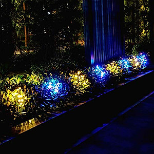 mopha Solar Garden Lights, 2 Pack Flower Solar Lights Outdoor Waterproof, 2 Mode Solar Cherry Blossom Lights Decorative with Heavy Bulb Base, for Outdoor, Patio, Yard & Garden Decor