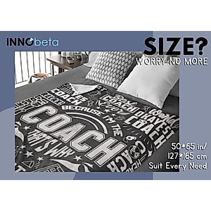 InnoBeta Coach Gifts for Men, Coach Flannel Blankets 50"x 65", Gift for Basketball Coach, Soccer Coach, Football Coach, Baseball Coach - Black - Because I'm The Coach That's WHY