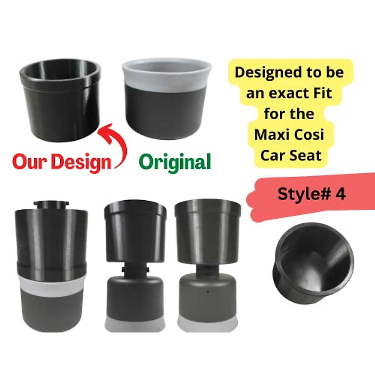 Cup Holder compatible with Maxi Cosi Pria All-in-One Car Seat (Single Cup Holder) (Style #4)