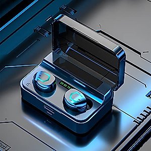 MIANHT Fingerprint Control Wireless Earbuds Bluetooth Headphones in Ear with Bluetooth 5.2 Deep Bass LED Display IPX7 Waterproof Earbuds for Sport and Work