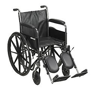 McKesson Wheelchair, Elevating Swing Away Foot Leg Rest, Fixed Arm, 18 in Seat, 300 lbs Weight Capacity, 1 Count