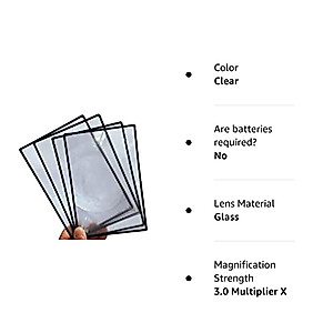4pcs Page Magnifier for Reading, 3X Magnifying Lens Sheet/Bookmark Flat Magnifier Lenses Lay on Page, Magnifying Fine Print, Flexible Lens, by HYMAOME