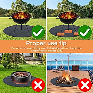 Fire Pit Mats for Under Fire Pit,Grill Mats for Outdoor Grill Deck Patio Protector,Flame Retardant & Heat Insulation BBQ Mat for Under BBQ,Fireproof Mat for Fire Pit(Size:36 * 36)