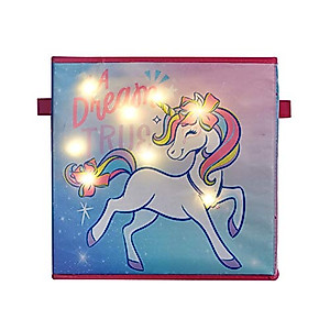 Idea Nuova Nickelodeon JoJo Siwa Collapsible LED Light Up Toy Storage Cubes, 2 Pack, 11.5"