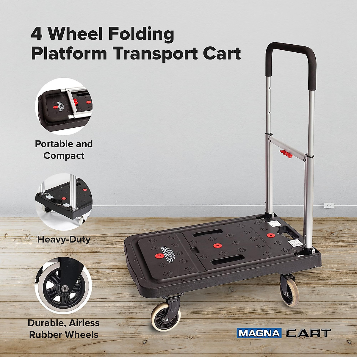 Magna Cart Flatform 300 lb Capacity Four Wheel Folding Platform Truck