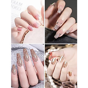 6 Boxes Holographic Nail Art Glitter Sequins Kits, CYHYII Nail Glitter Metallic Sequins Acrylic Dust Sequins Ultra-Thin Nail Art Sequins Sticker for Nail Design Nail Art Tips Decoration