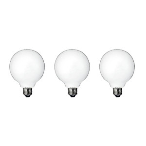 GE Lighting (case of 3 Bulbs) GE 41835 Relax LED G30 Vanity Globe, Frosted, Soft White 2700K, 6 watt, 500 Lumen, Dimmable Decorative Globe Light Bulb, 60 watt Replacement