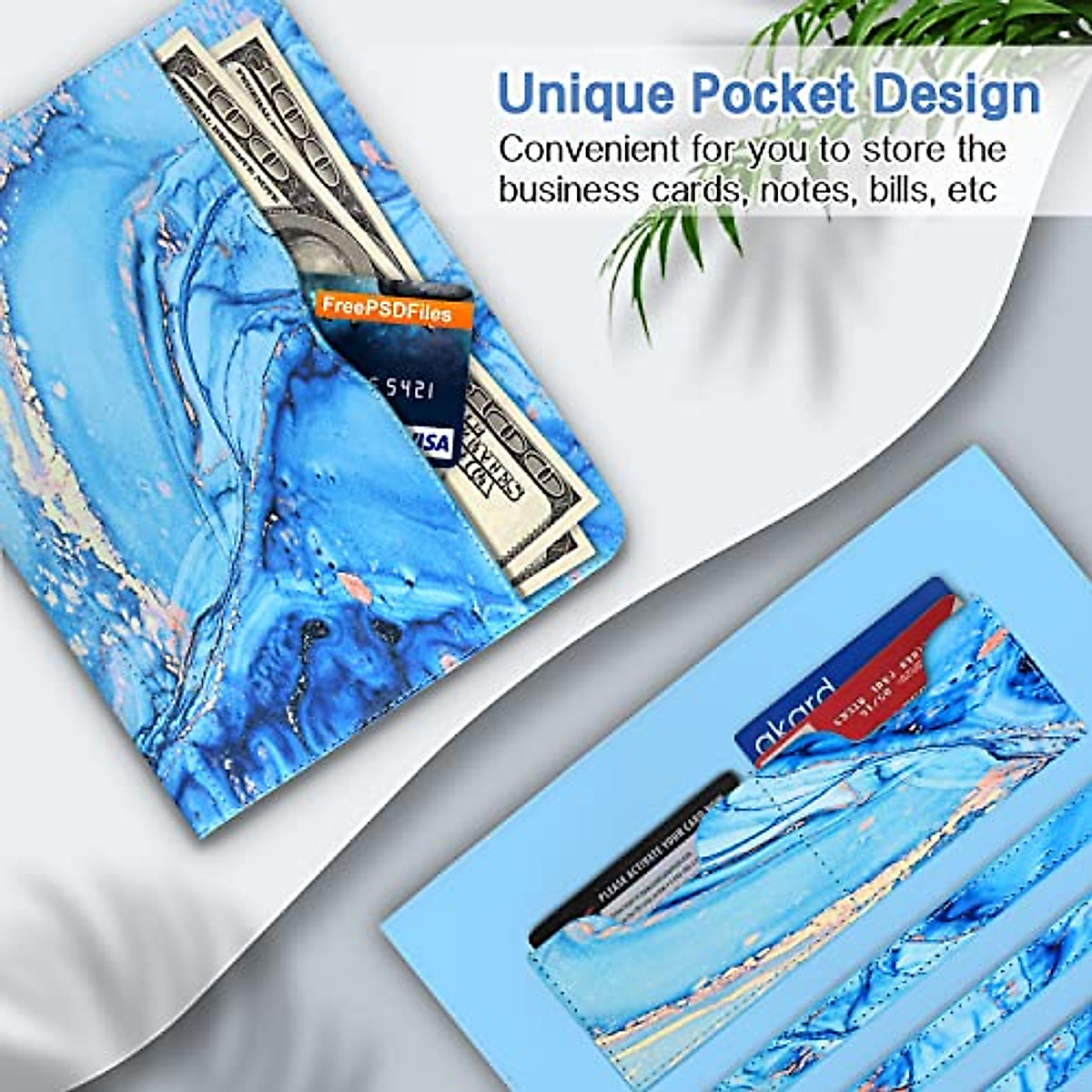 Zonefoker for New iPad Pro 12.9 Case 6th/5th/4th/3rd Generation 2022/2021/2020/2018, 12.9 inch ipad Pro Leather Folio Cover with Pencil Holder, Multi-Angle Viewing Stand, Auto Wake/Sleep, Marble Blue